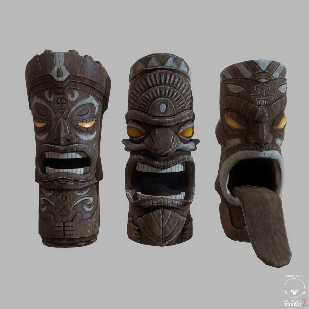 3d Model Tiki Statues