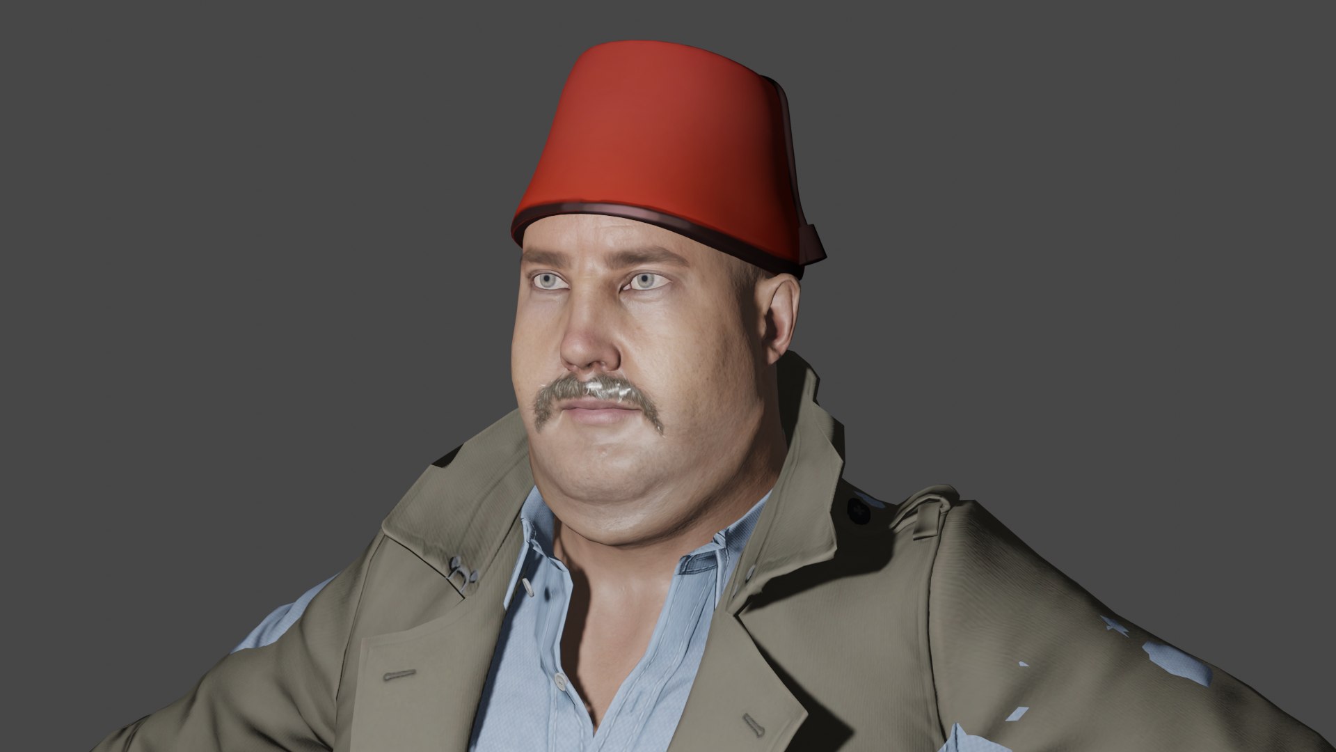 Murat - Authentic Turkish Character Model With Fez Hat And Mustache - High Quality And Game ...