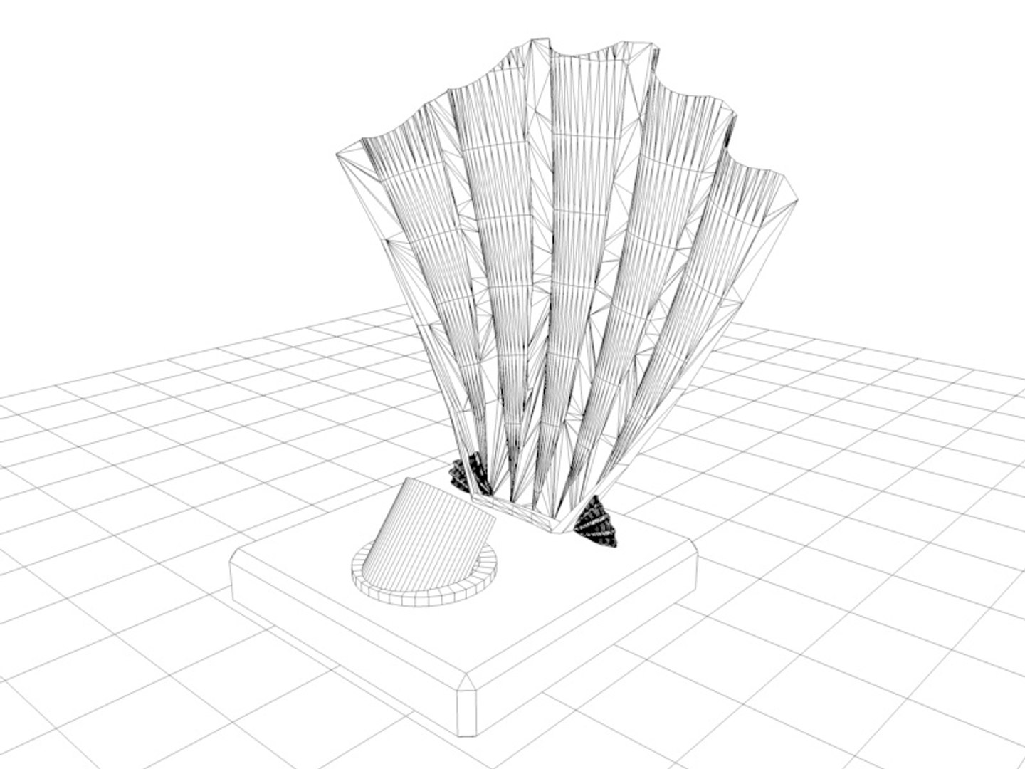 Stage Footlights Shell Shape 3d 3ds