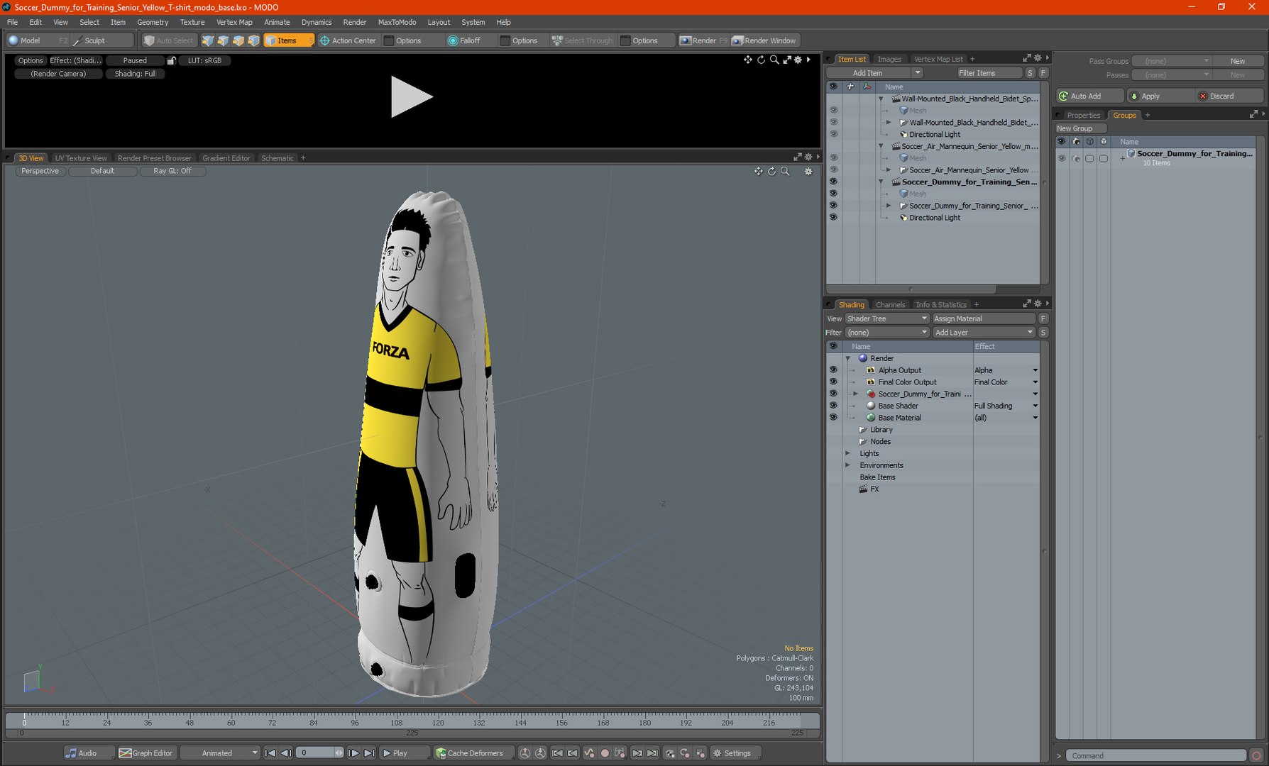 Soccer Dummy For Training Senior Yellow T-shirt 3D Model - TurboSquid ...