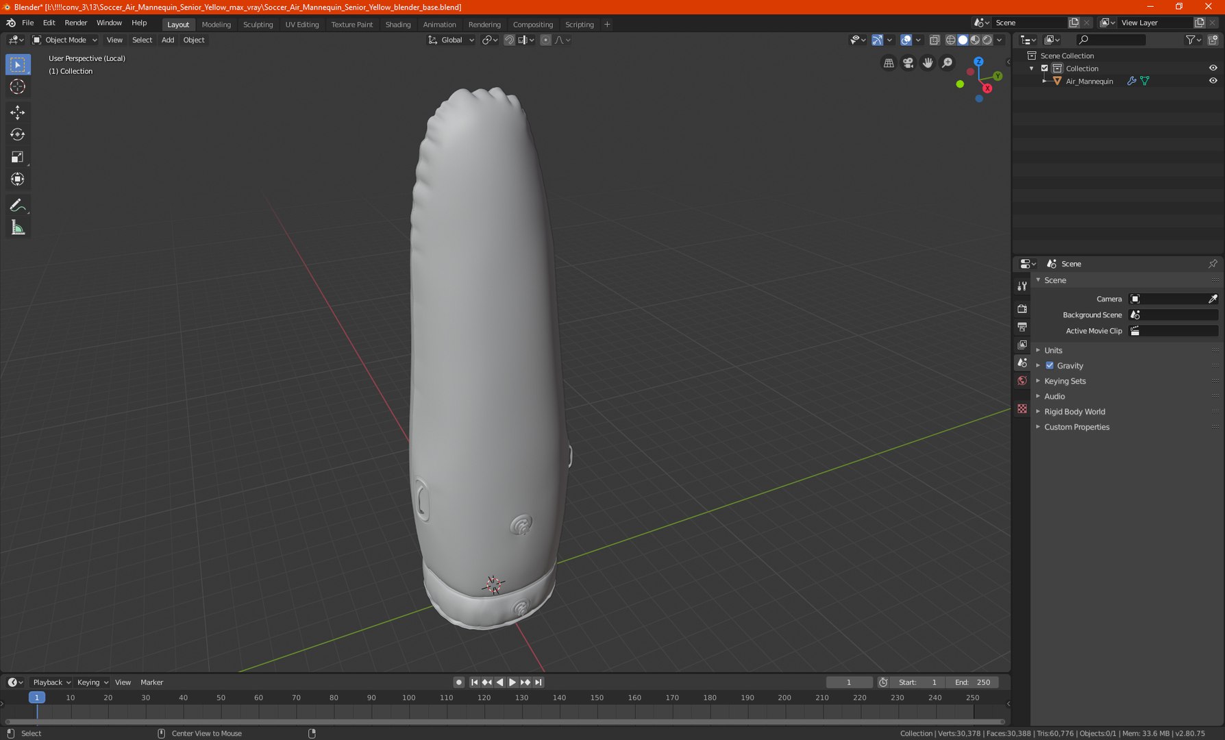 Soccer Dummy For Training Senior Yellow T-shirt 3D Model - TurboSquid ...