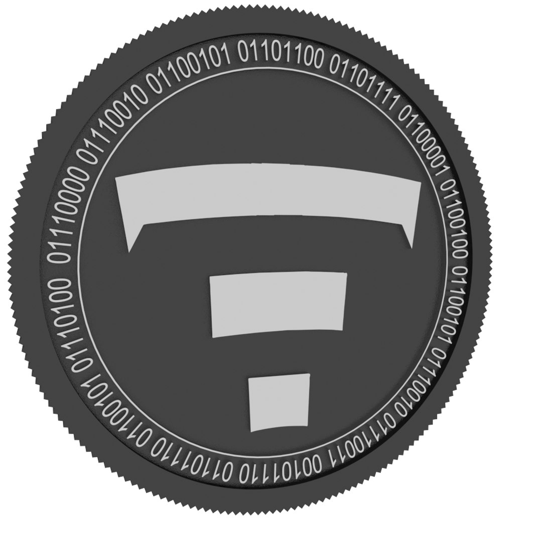 Tierion black coin 3D model - TurboSquid 1556649