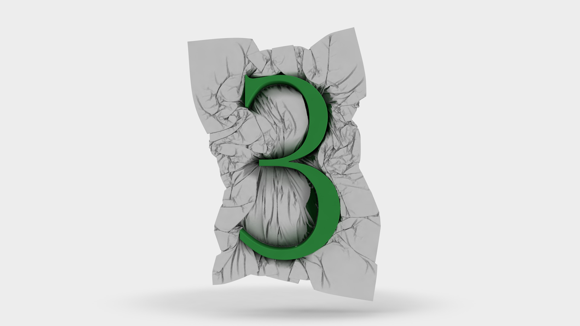 Number 3 Fabric Draped 3D Model - TurboSquid 1711920