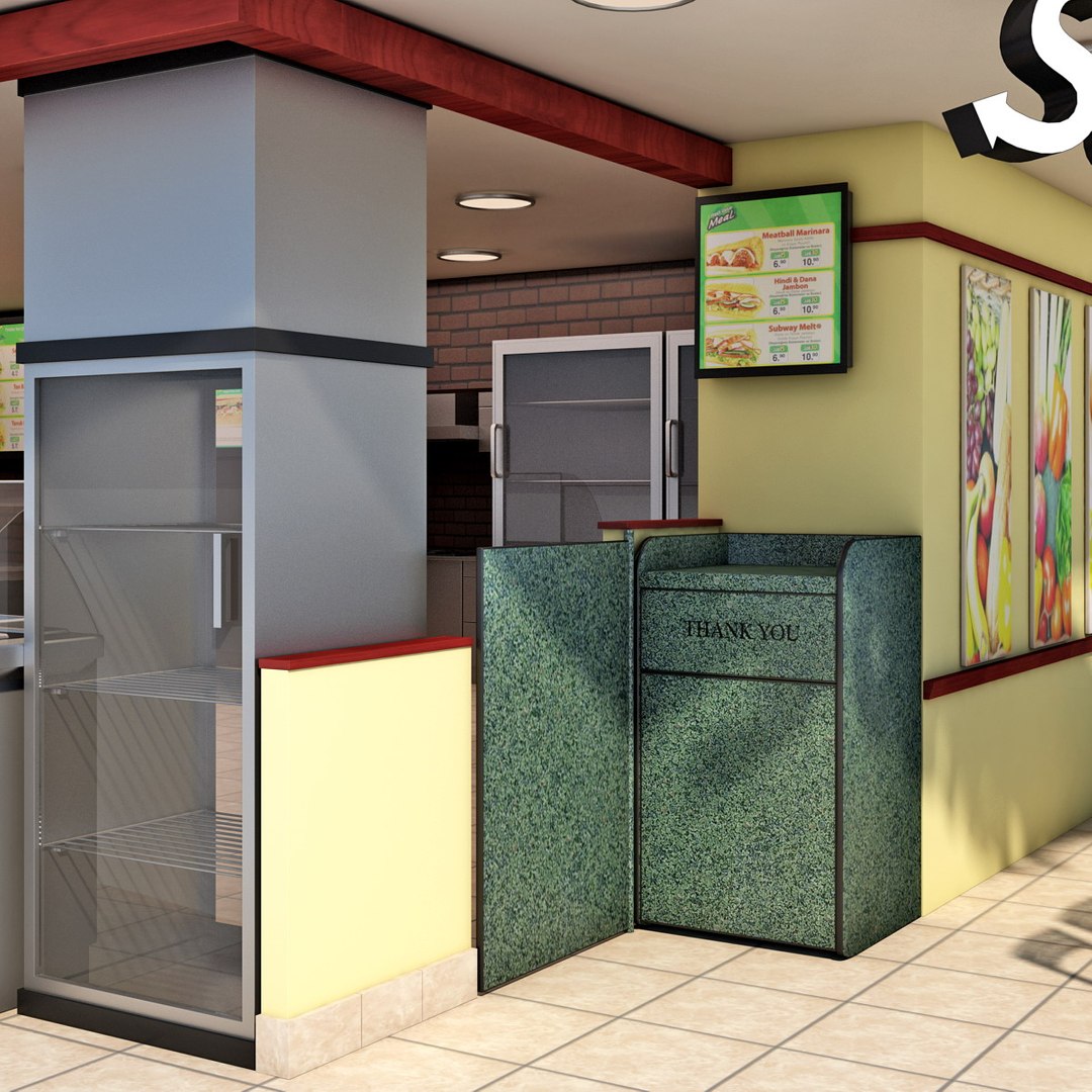 subway restaurant 3d model