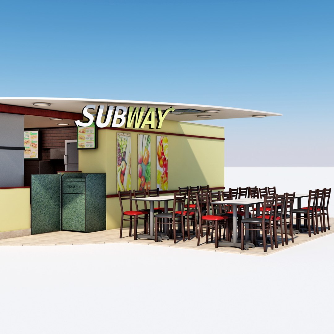 subway restaurant 3d model