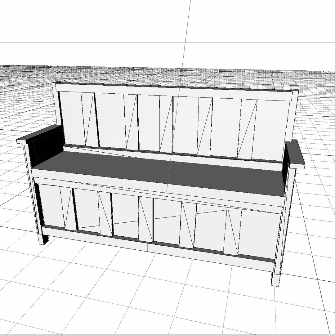 3d Medieval Bench Model