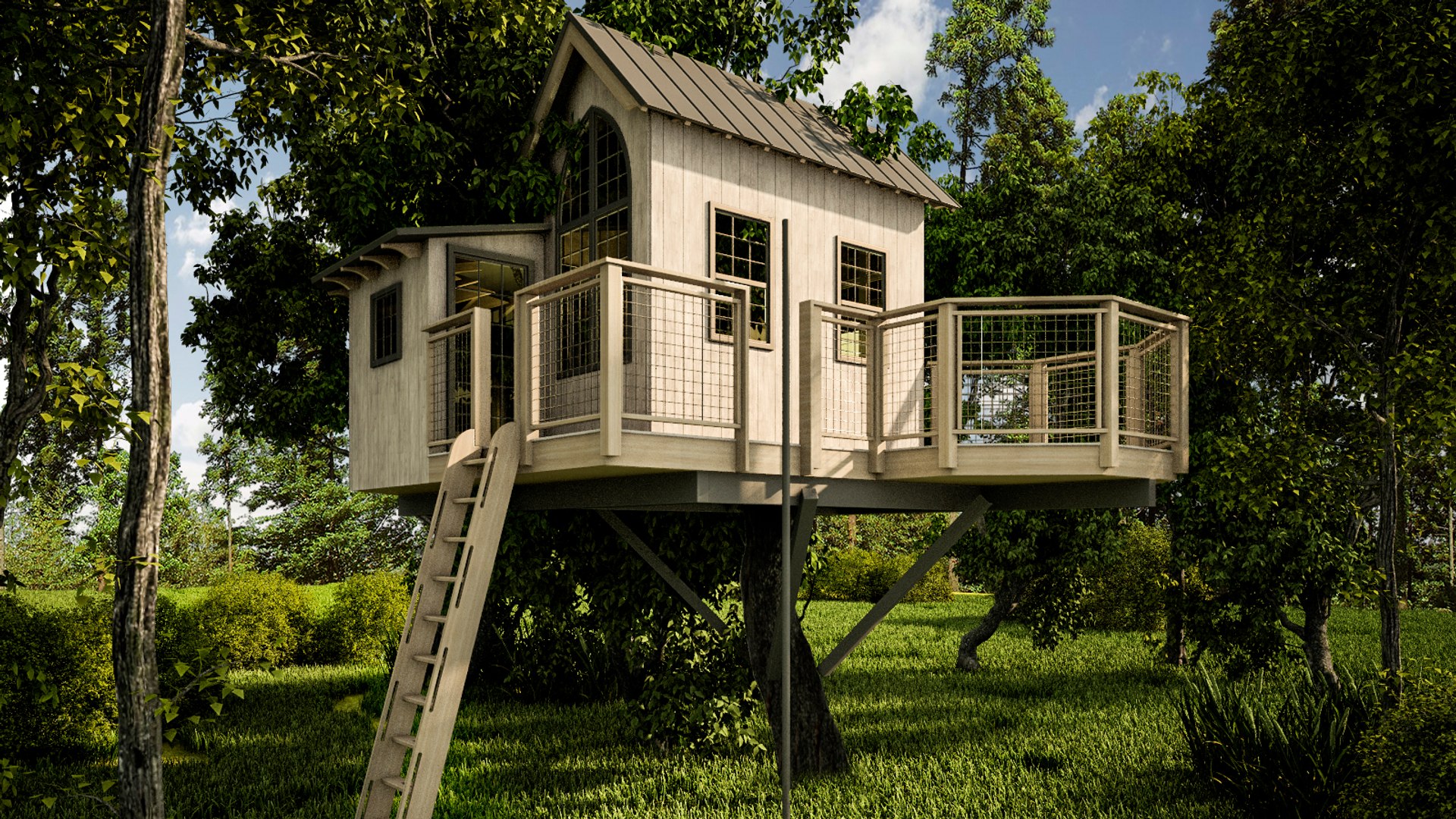 House Treehouse Tree 3D Model - TurboSquid 1482977