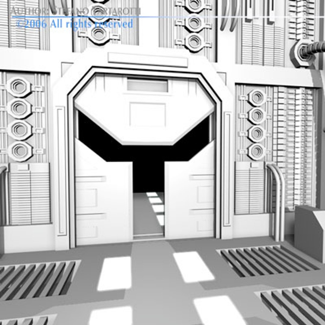 3ds Max Science-fiction Corridor Doors