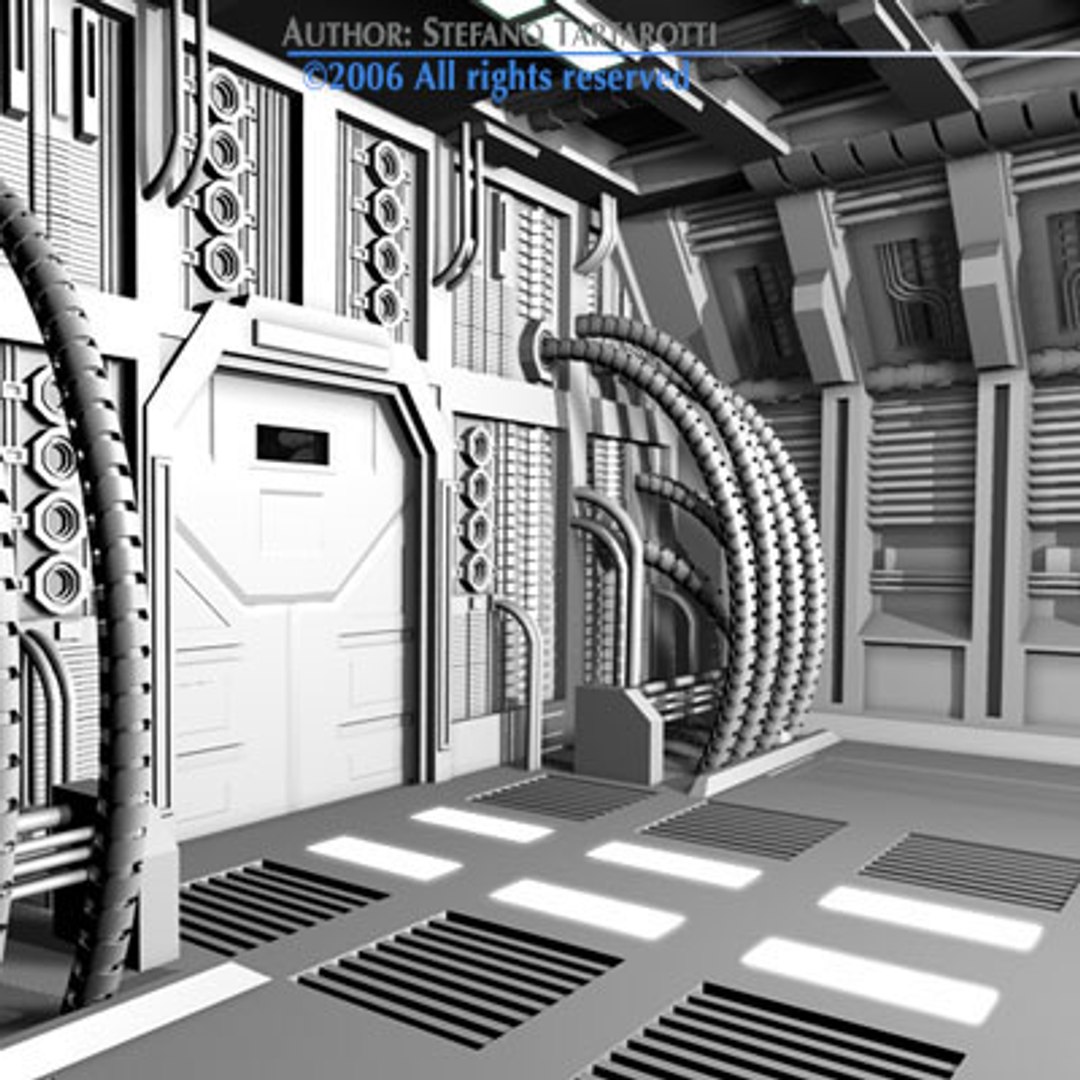 3ds Max Science-fiction Corridor Doors