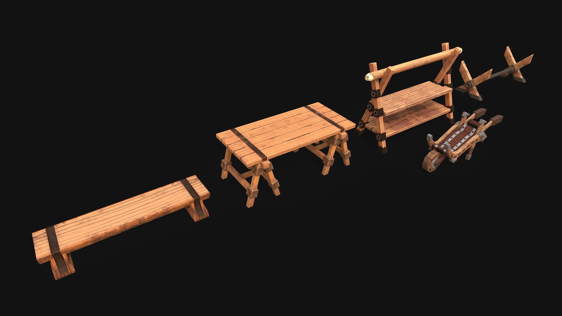 3D Model Mobile Village Props - TurboSquid 2075580