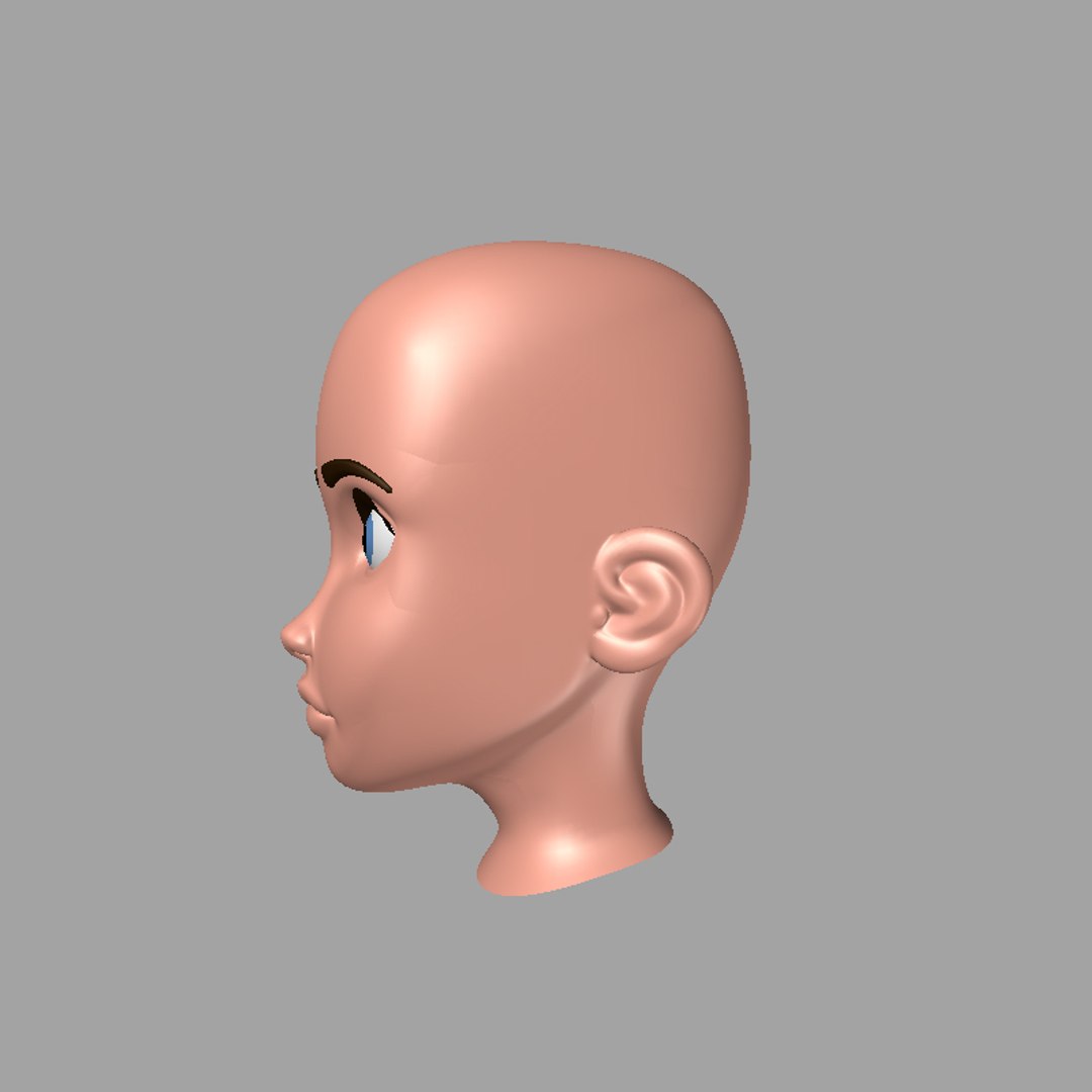 Cartoon woman face model - TurboSquid 1205957