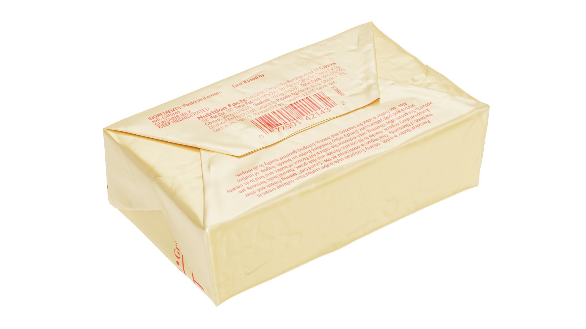 3D Stick Of Wrapped Butter - TurboSquid 1734289