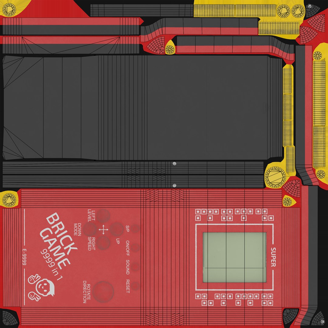 Tetris Brick Game - Red 3D - TurboSquid 2238636