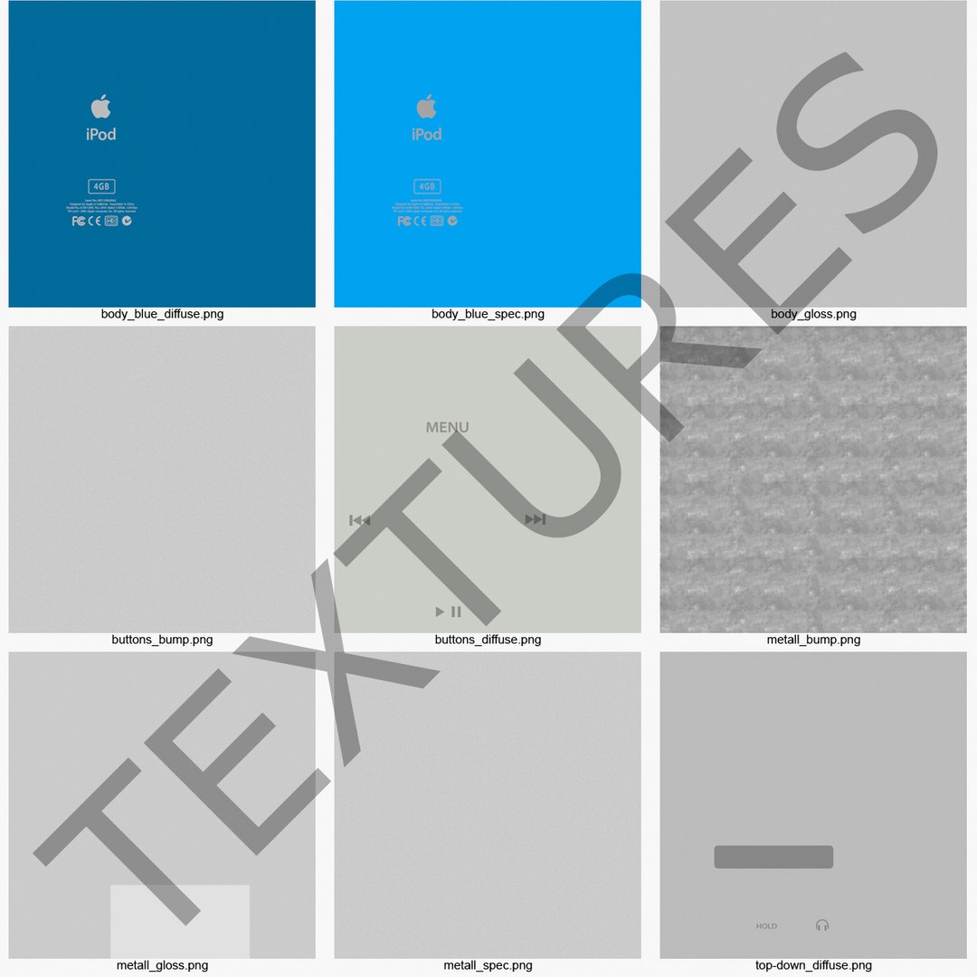 Ipod Mini Blue Modeled 3d Max