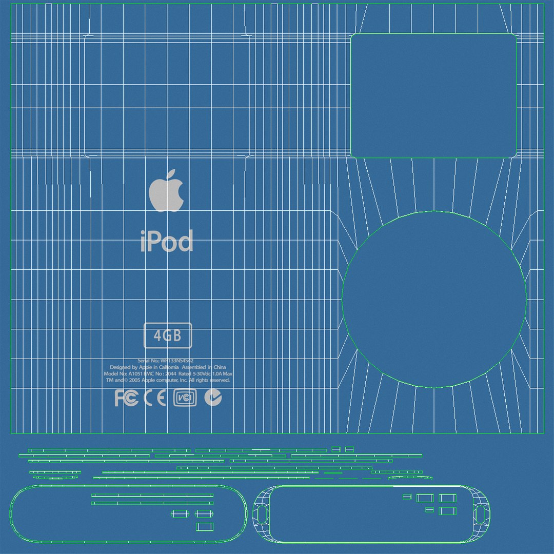 Ipod Mini Blue Modeled 3d Max