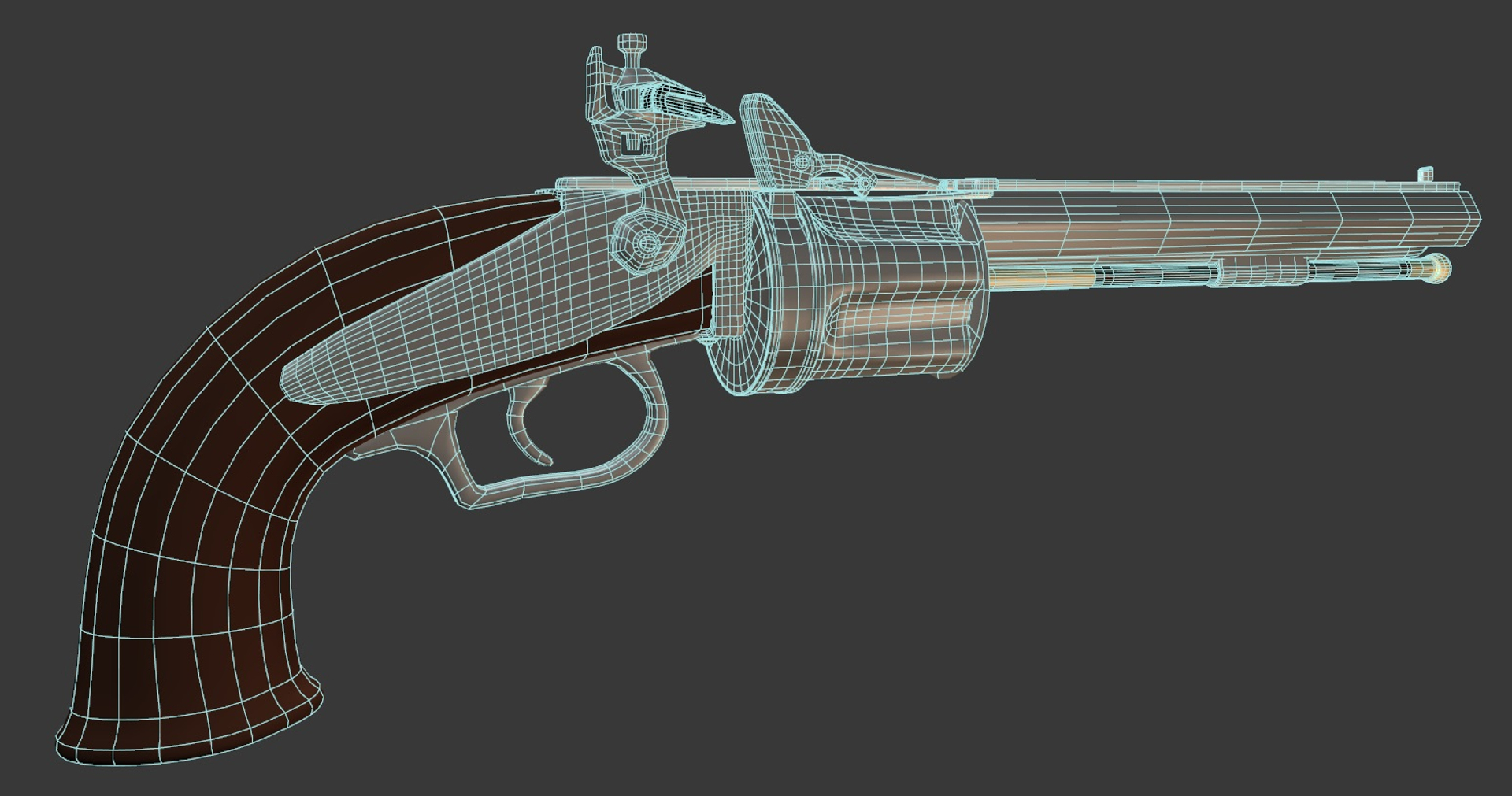 1820 collier flintlock revolver 3d max