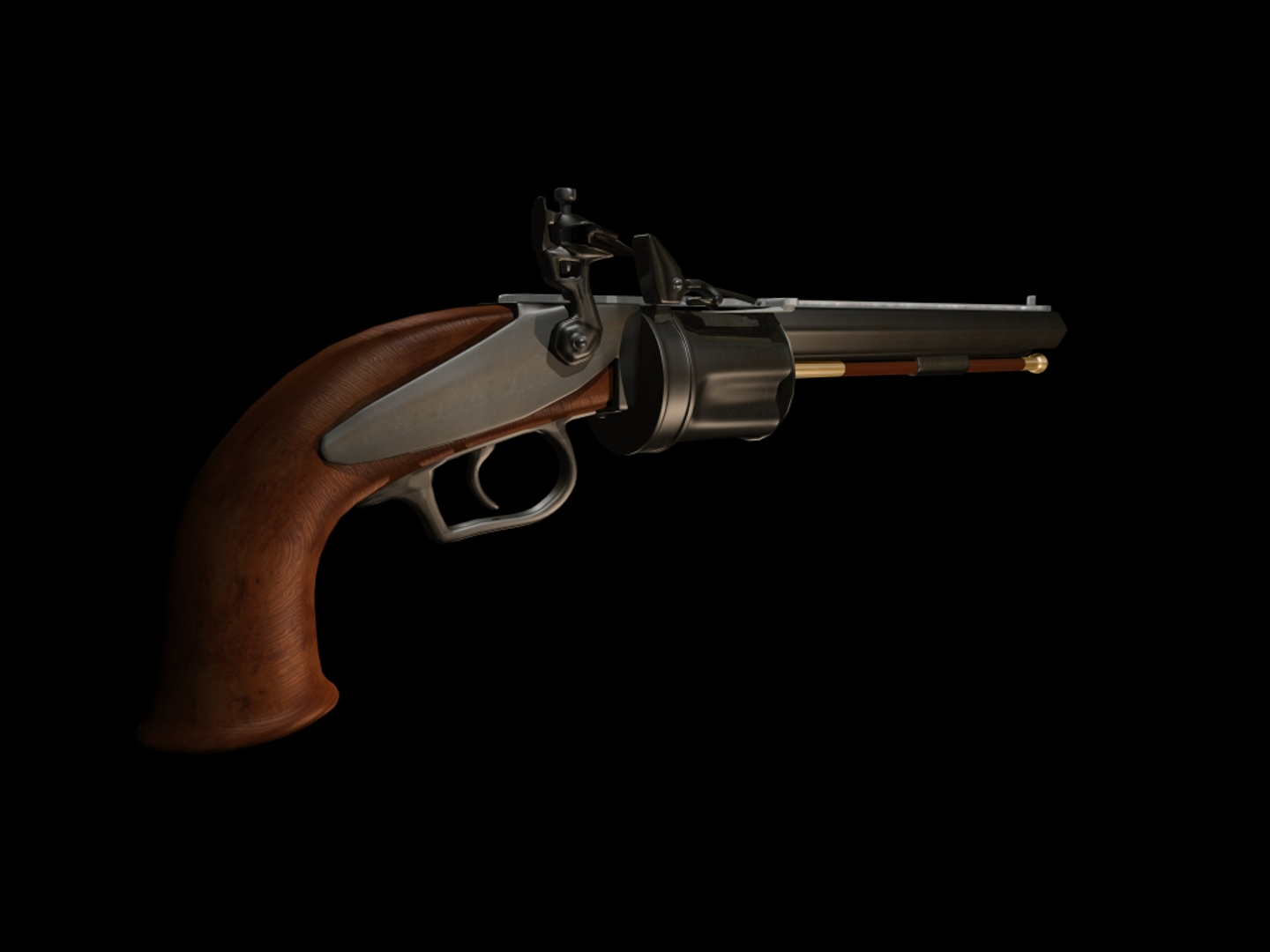1820 collier flintlock revolver 3d max