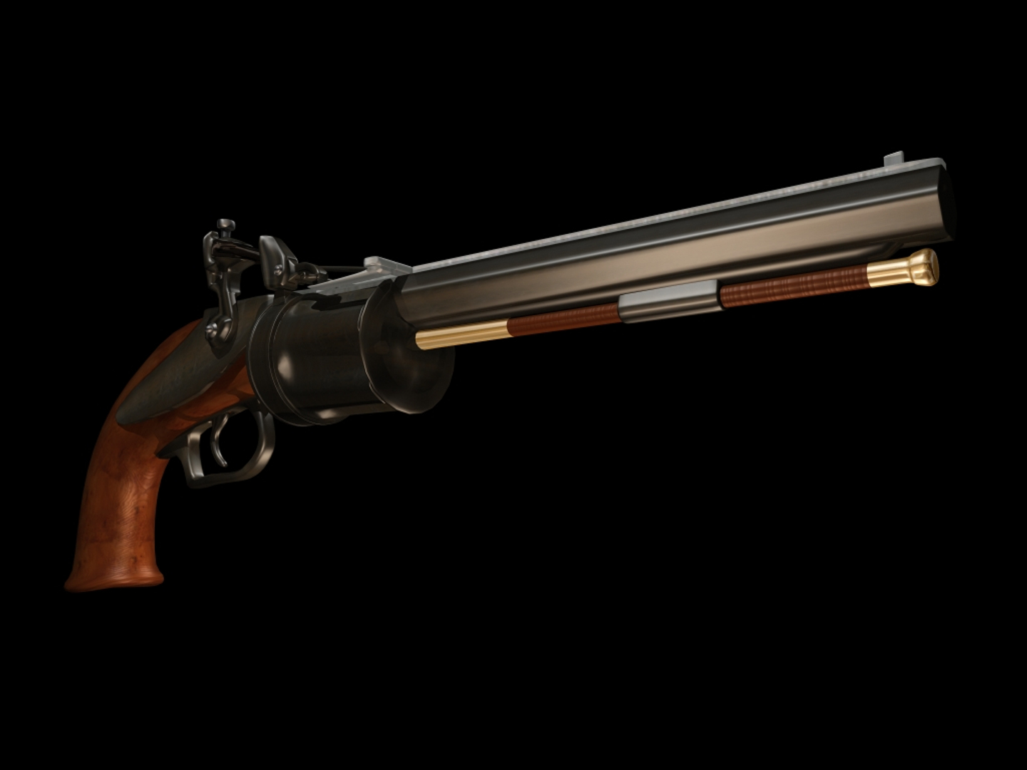 1820 collier flintlock revolver 3d max