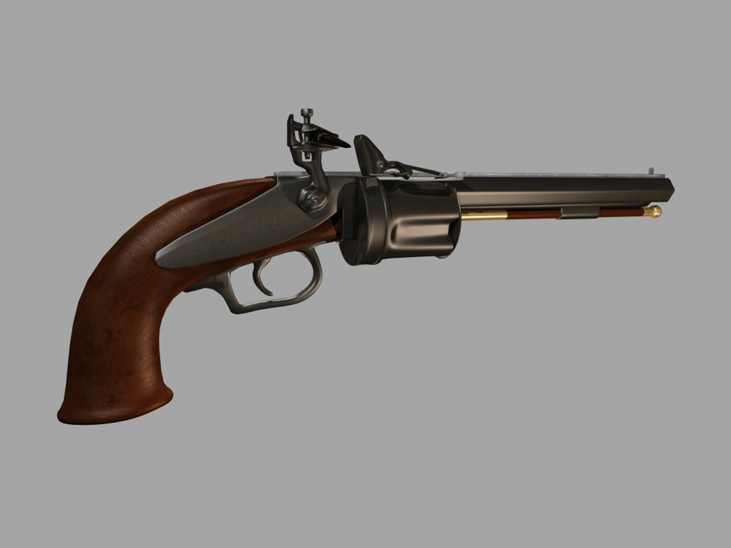 1820 collier flintlock revolver 3d max