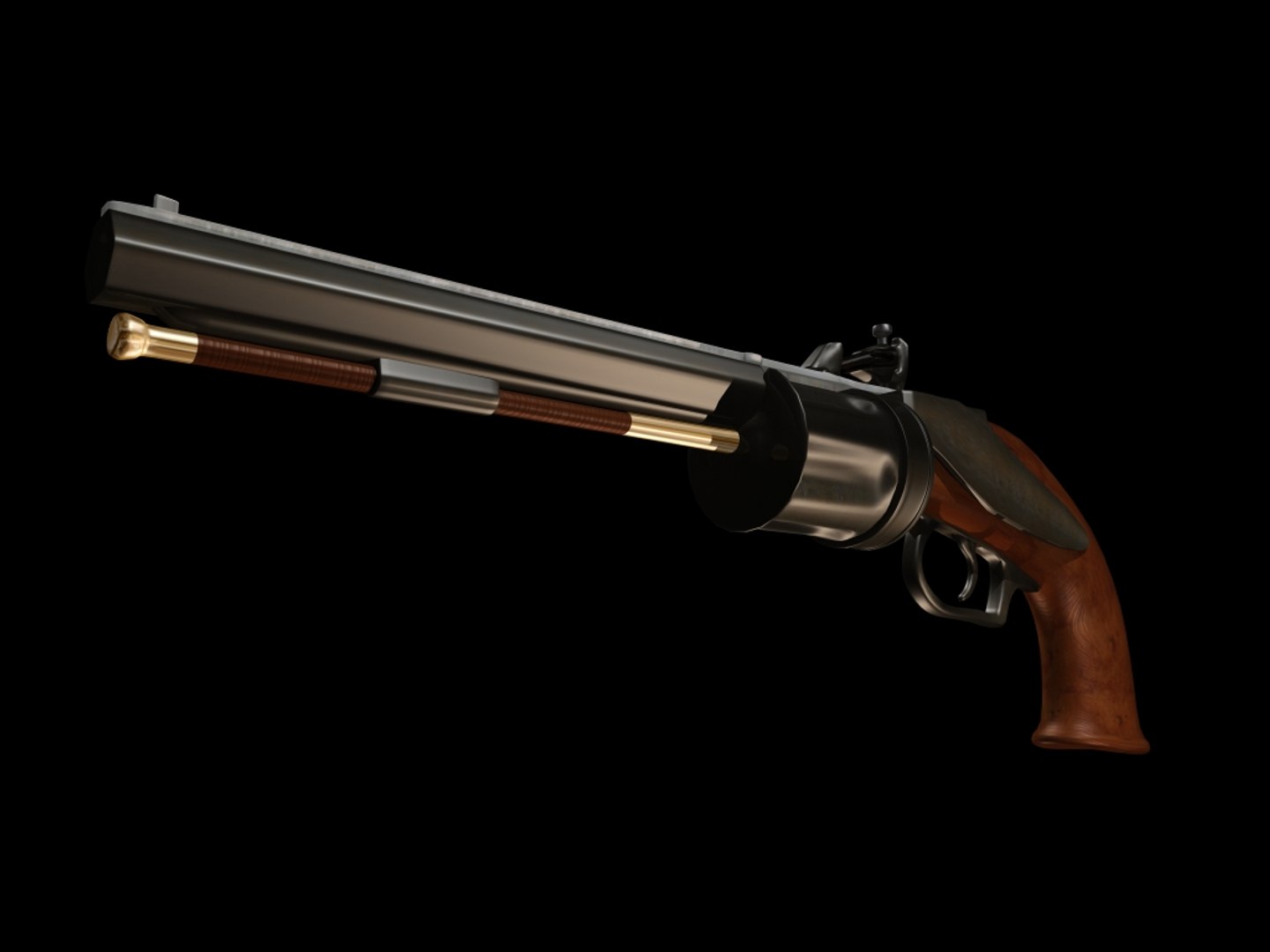 1820 Collier Flintlock Revolver 3d Max