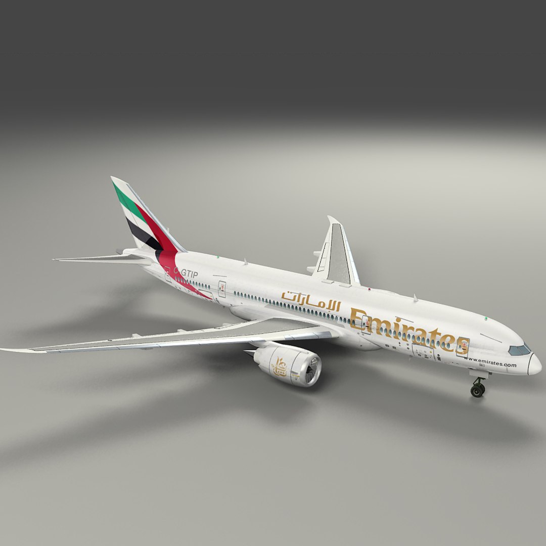 3d Model Fly Emirates Airliner