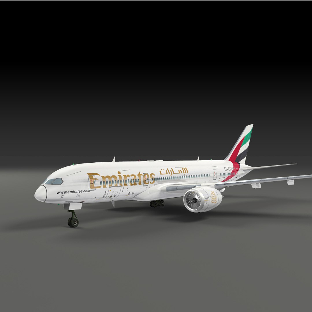 3d Model Fly Emirates Airliner