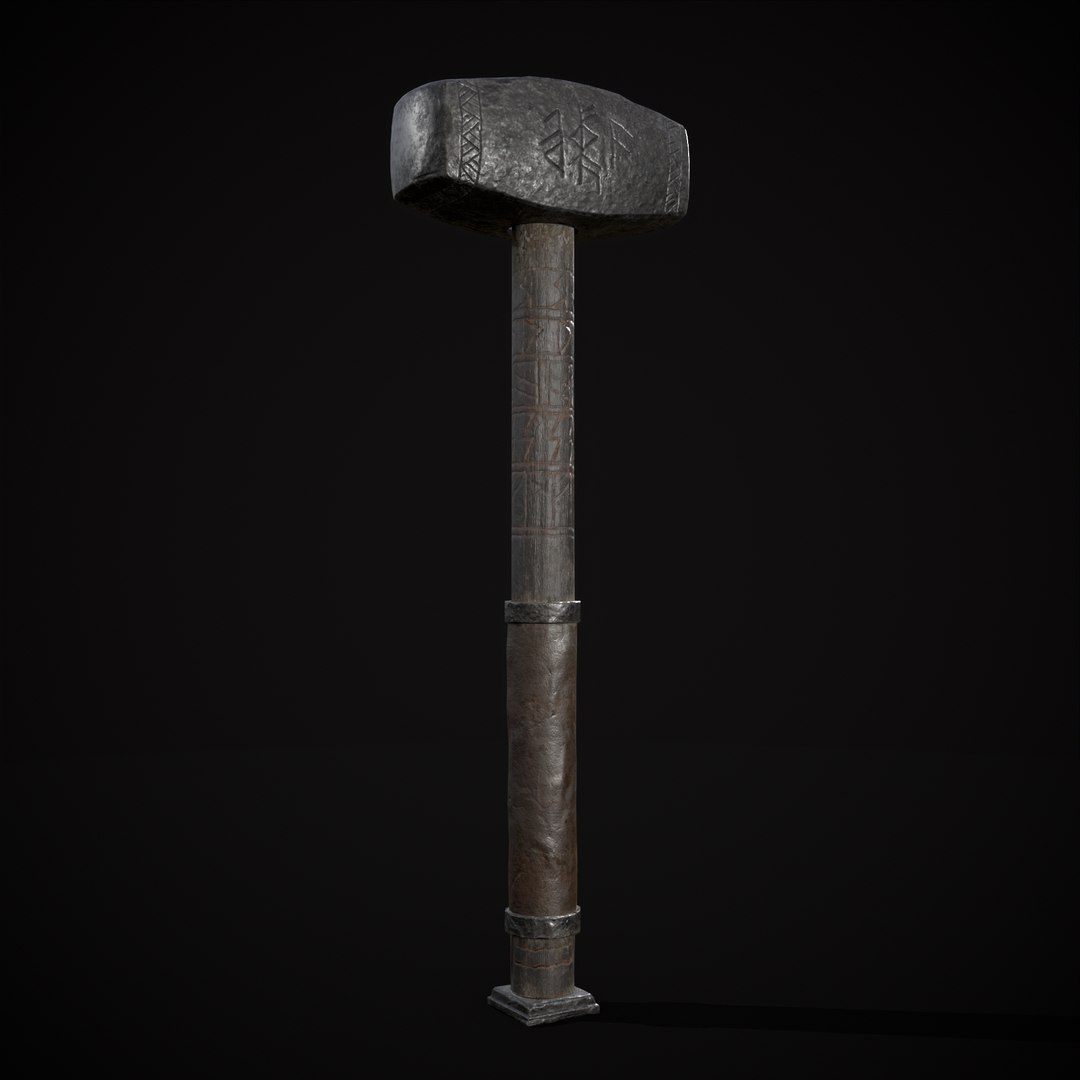 3D Rustic Viking Engraved War Hammer Model - TurboSquid 2010642