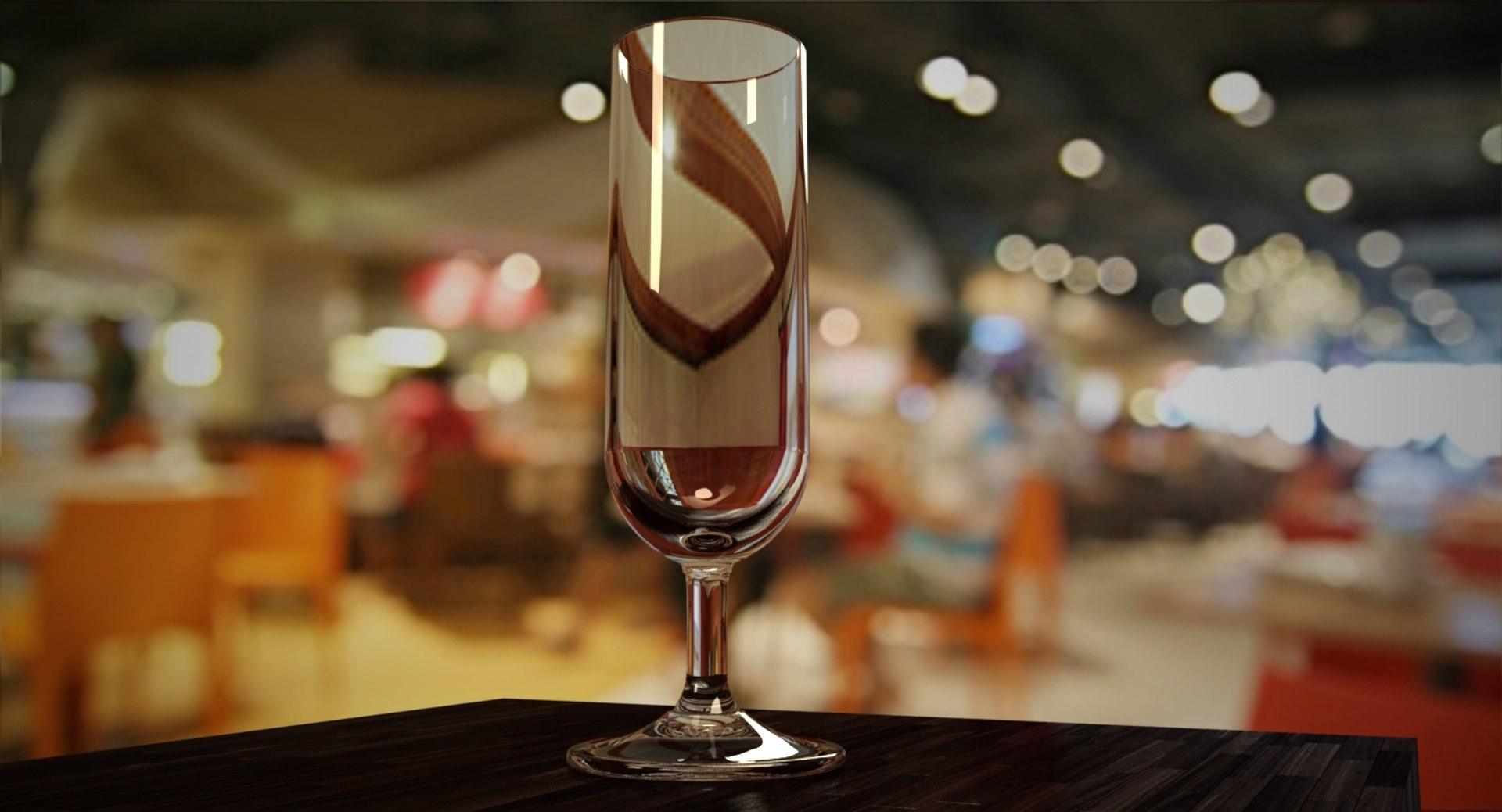 3d Pousse Glass Cafe Bar Model