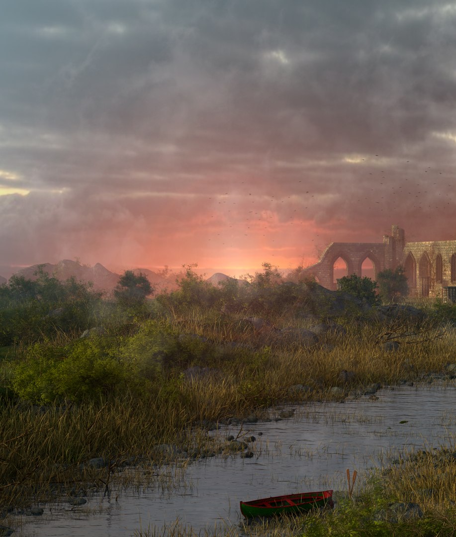 Whitby Abbey Landscape 3D Model - TurboSquid 2187213