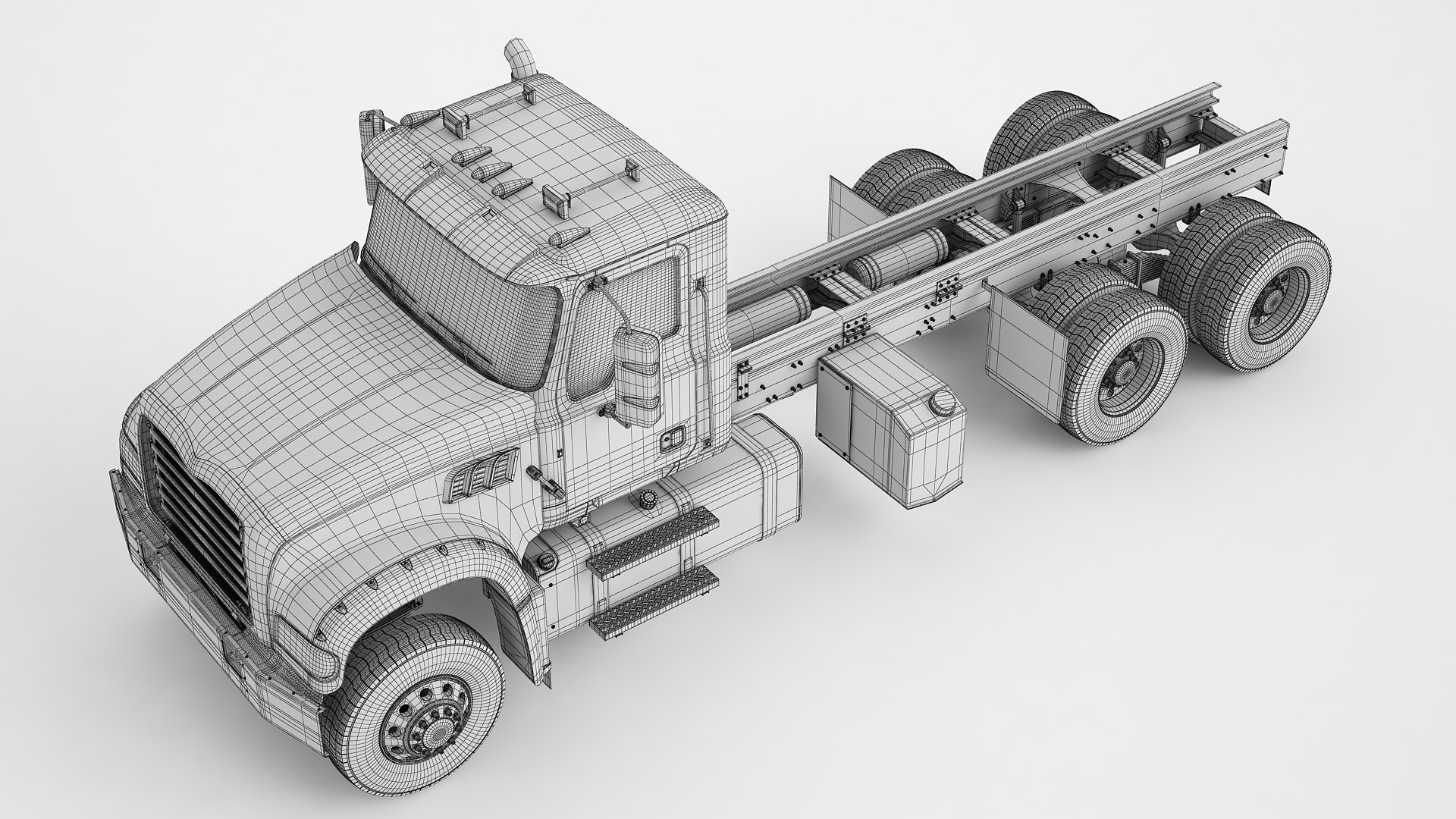3D Model Semi Truck Chassis Generic 01 - TurboSquid 1819694
