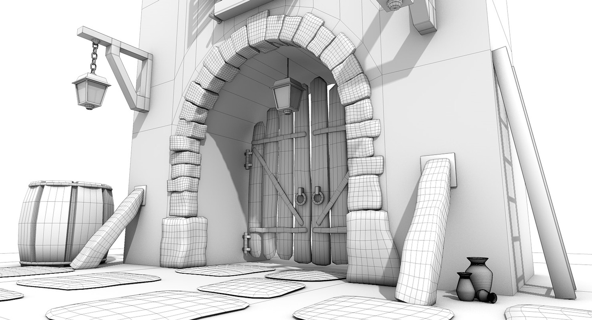 3ds Max Old Gate Medieval