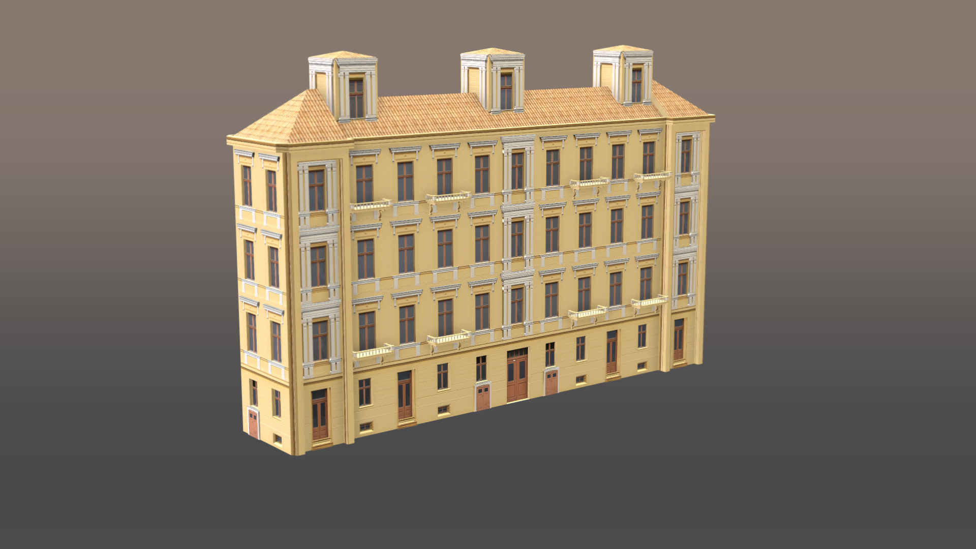 3ds Max Building Exterior Modeled