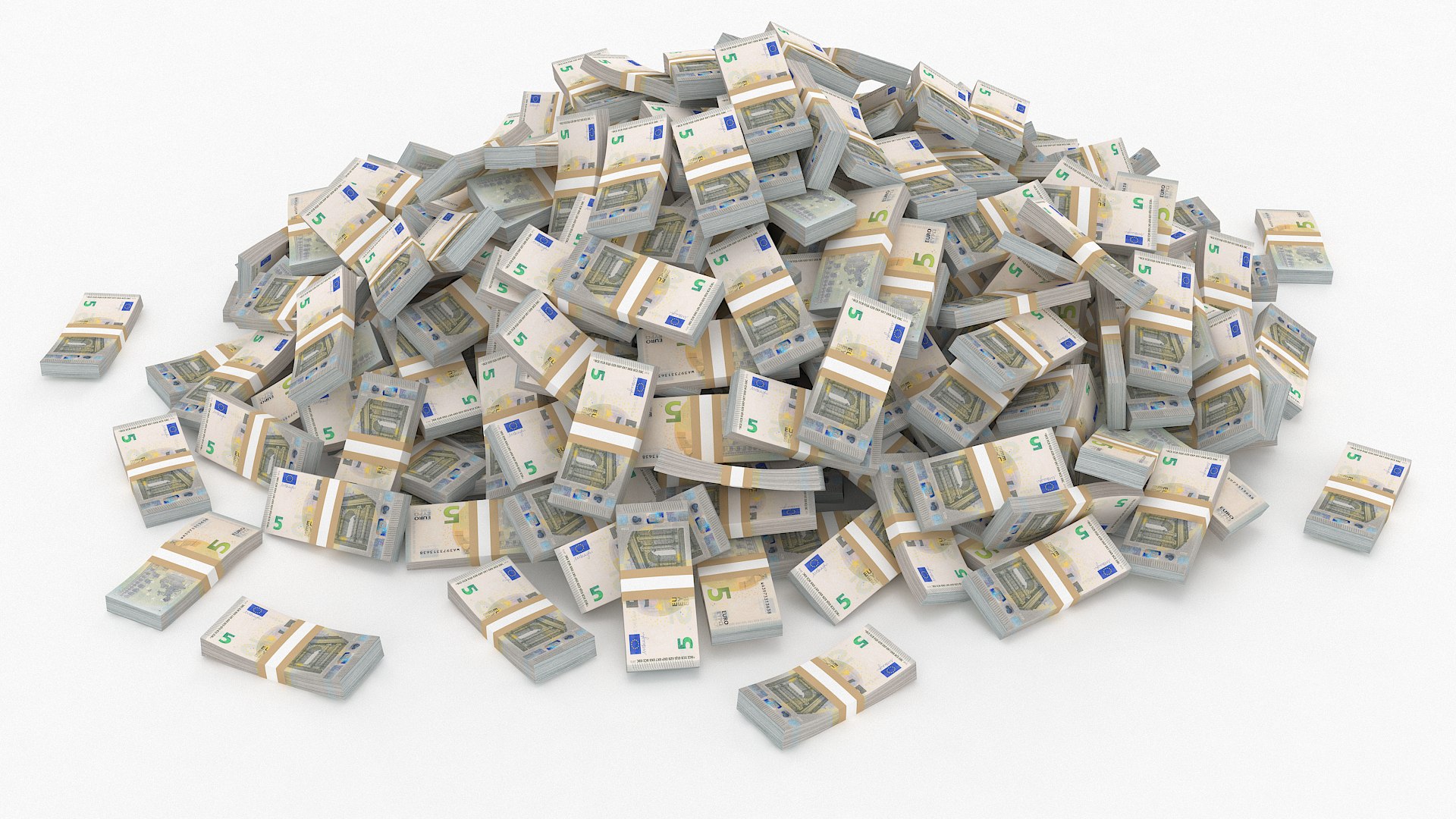 5 Euro Bill Stack 3D Model - TurboSquid 1647893