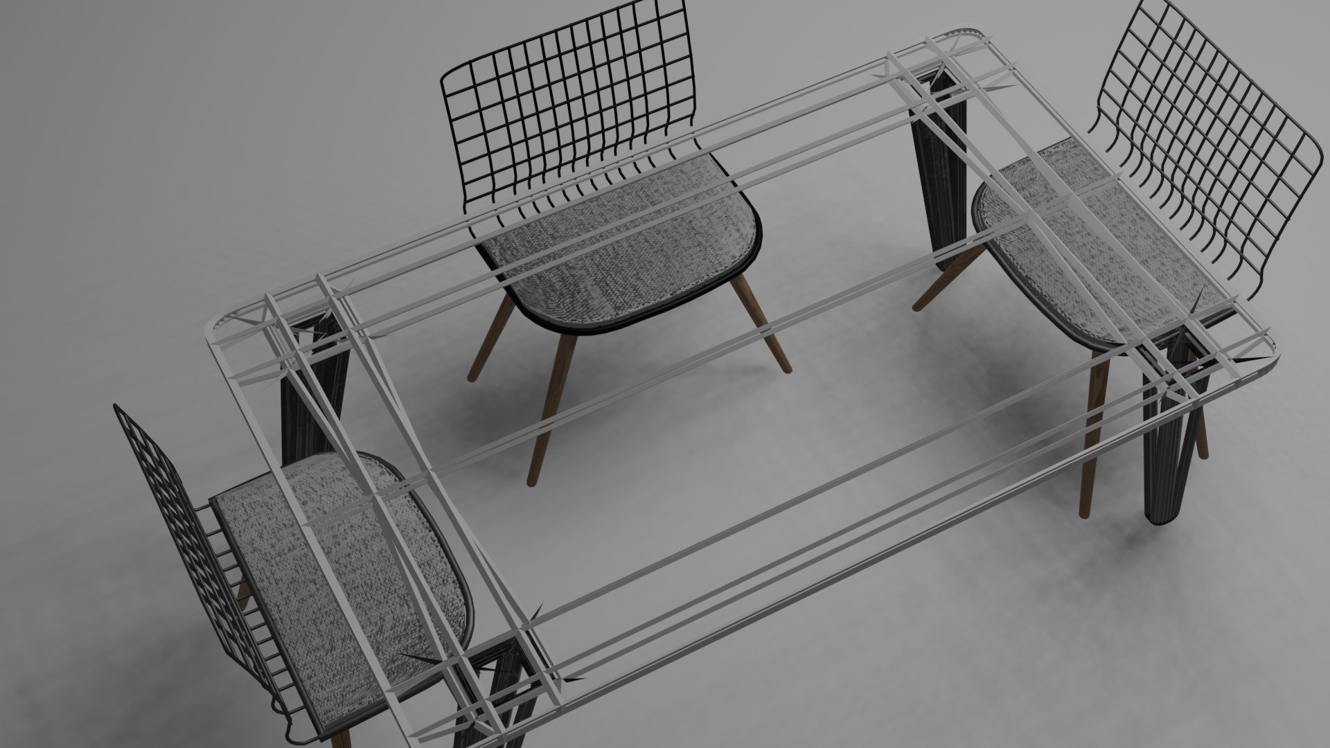 3D Wire Chair Table - TurboSquid 1662044