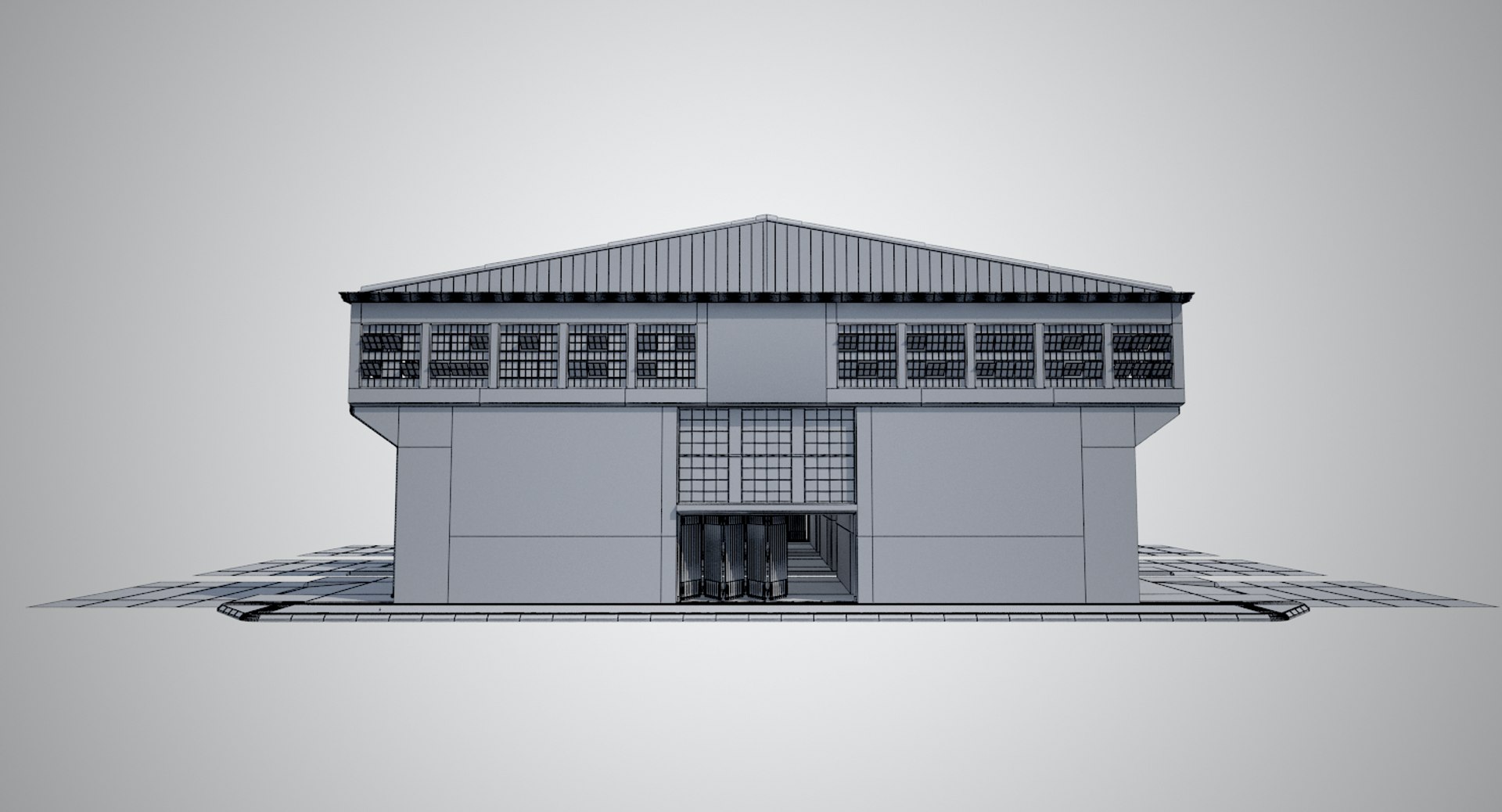 Modular Industrial Building 3D Model - TurboSquid 1262441