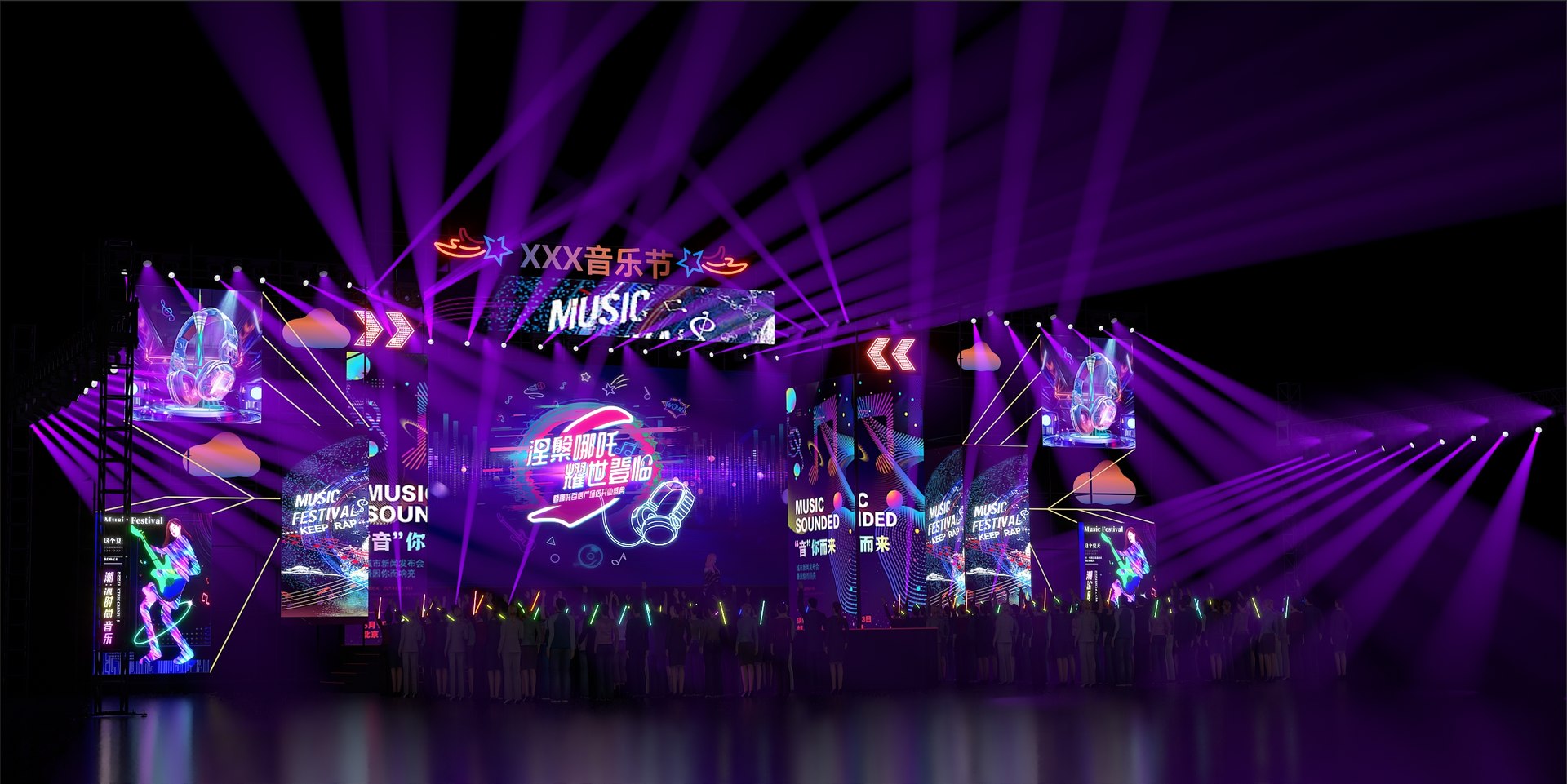3D Music Festival Stage Model - TurboSquid 2238346