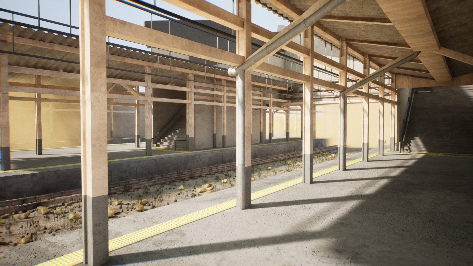 3D Modern Train Station 33 Assets - TurboSquid 2197417