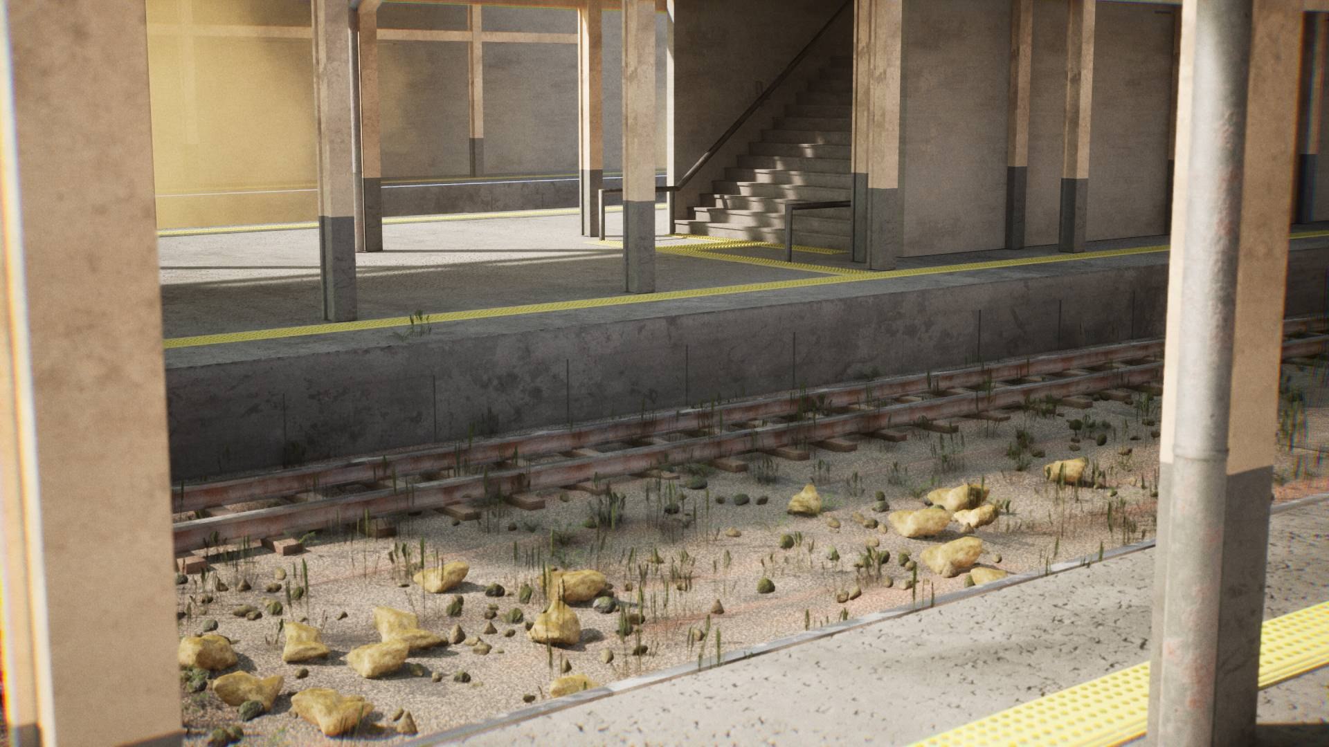 3D Modern Train Station 33 Assets - TurboSquid 2197417