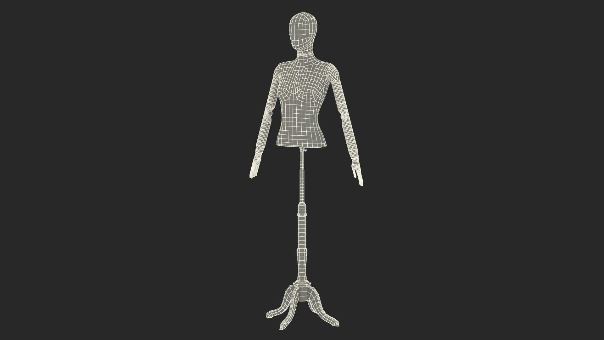 Female Flexible Half Body Mannequin Torso With Wooden Base Rigged 3D ...