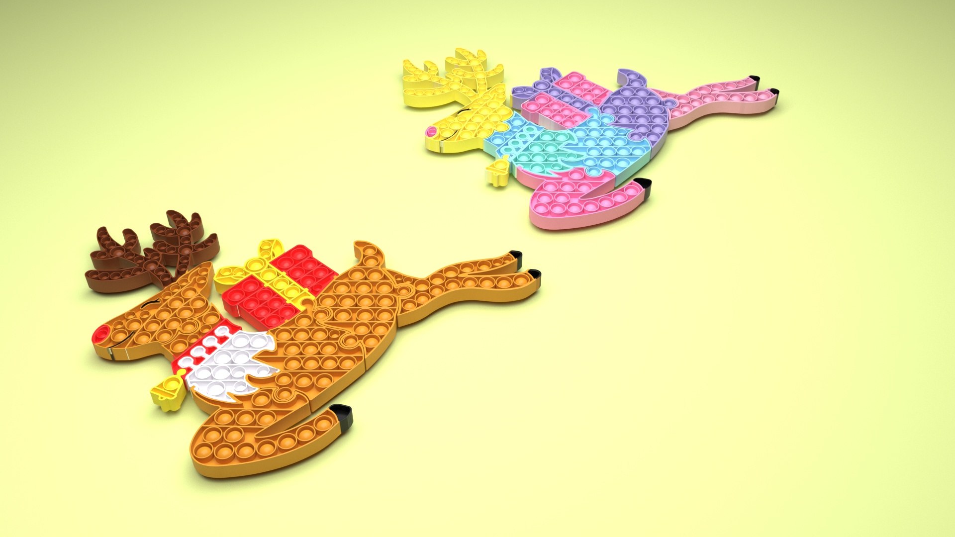 Christmas Reindeer Puzzle Pop It Fidget Toys Set 3D - TurboSquid 1831475