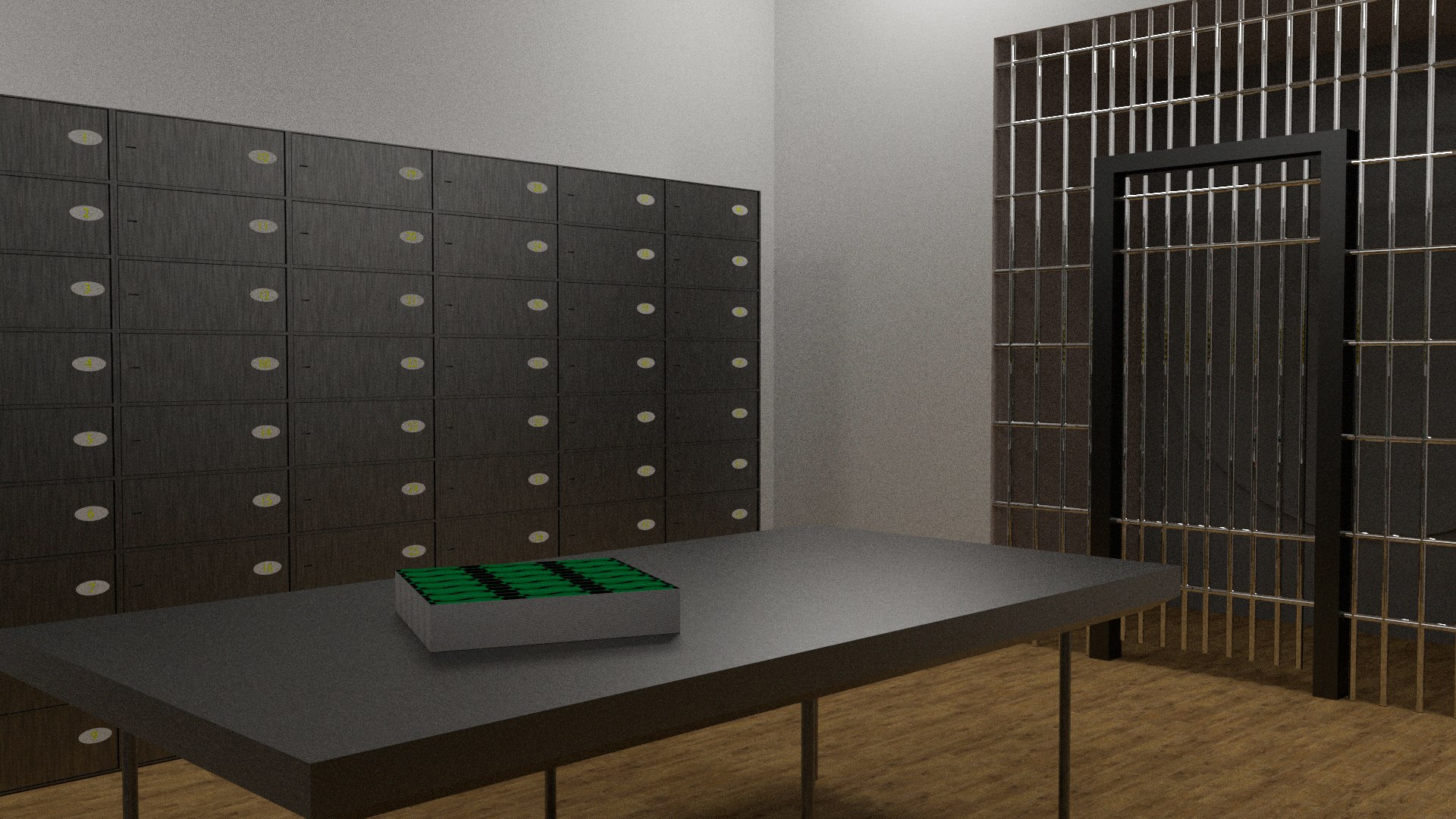 3d Bank Interior Furnitures Model