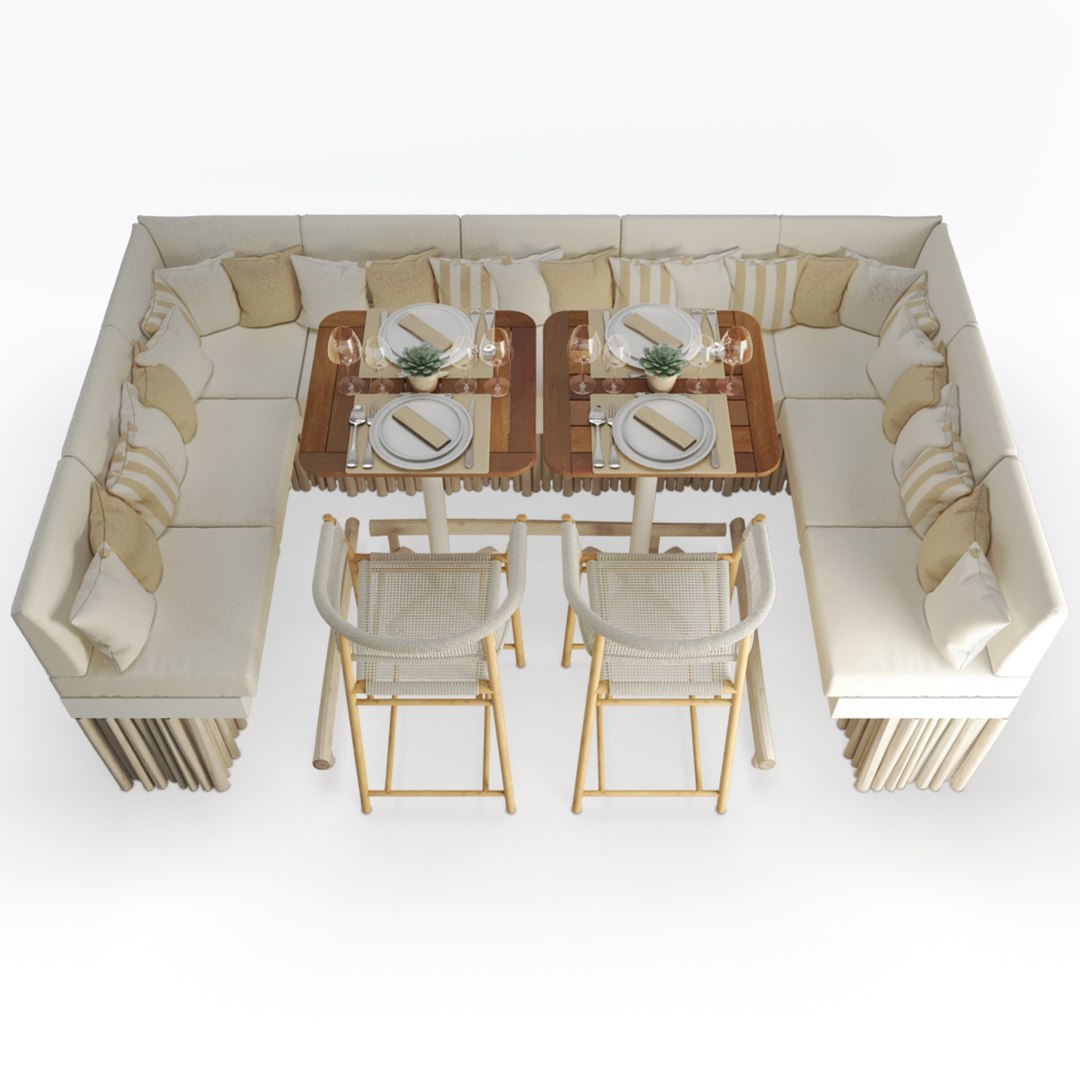 High Sofa And Stool Kith Ethimo Set 3D Model - TurboSquid 1787465