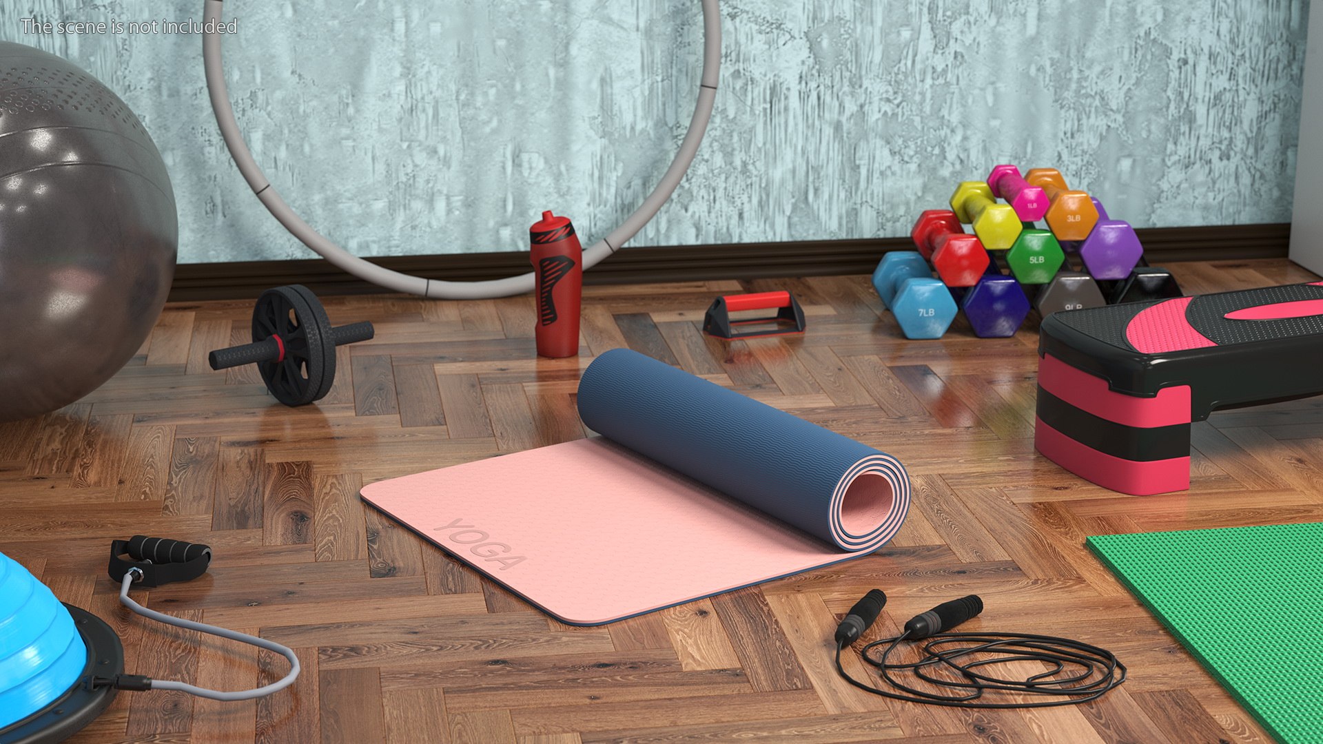 3D Yoga Mat Rolled Pink Model - TurboSquid 1908691