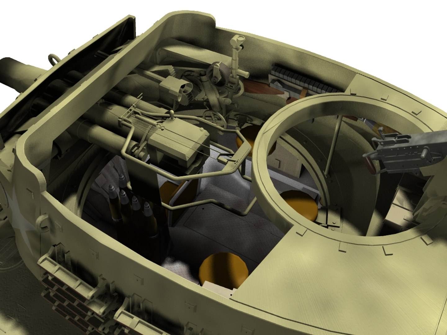 Tank 75mm Howitzer 3d Model