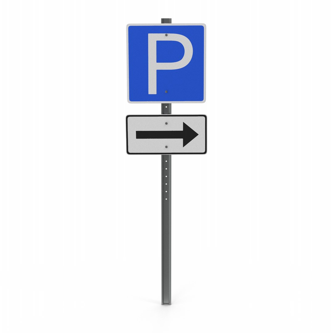 3D Model Car Parking Road Sign - TurboSquid 2038674