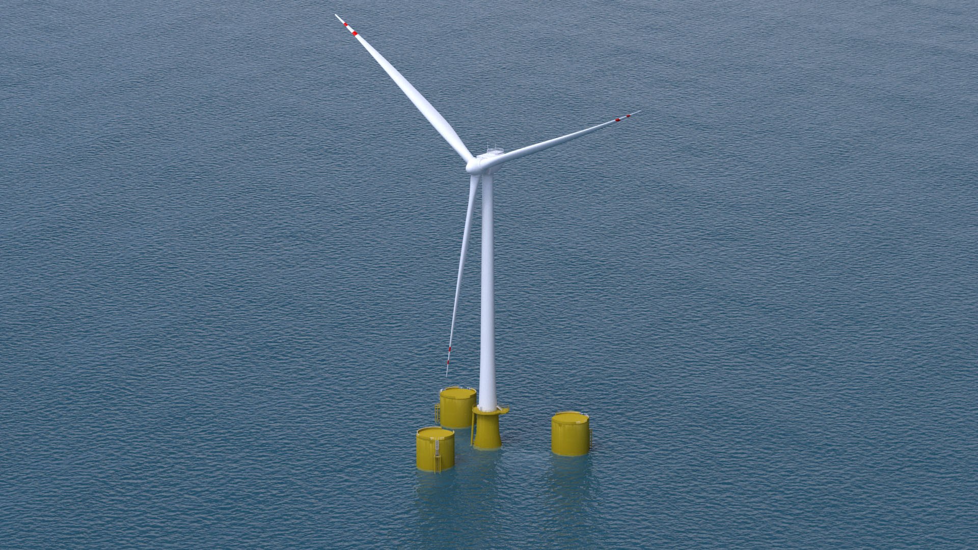 3D Model Floating Wind Turbine - Semi Sub Conrete - TurboSquid 2414001
