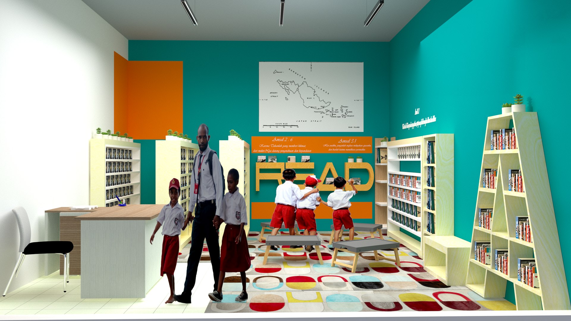 Elementary School Library Artsaroy 5x6 3D Model - TurboSquid 2052045