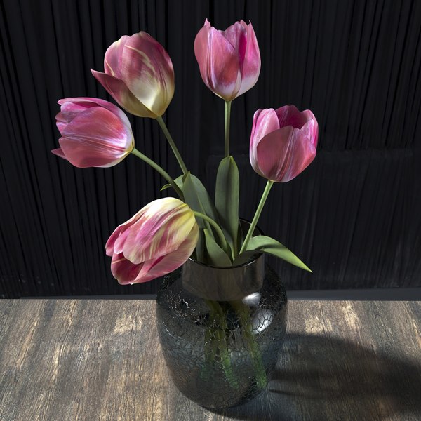 Decor set tulips model - TurboSquid 1711029
