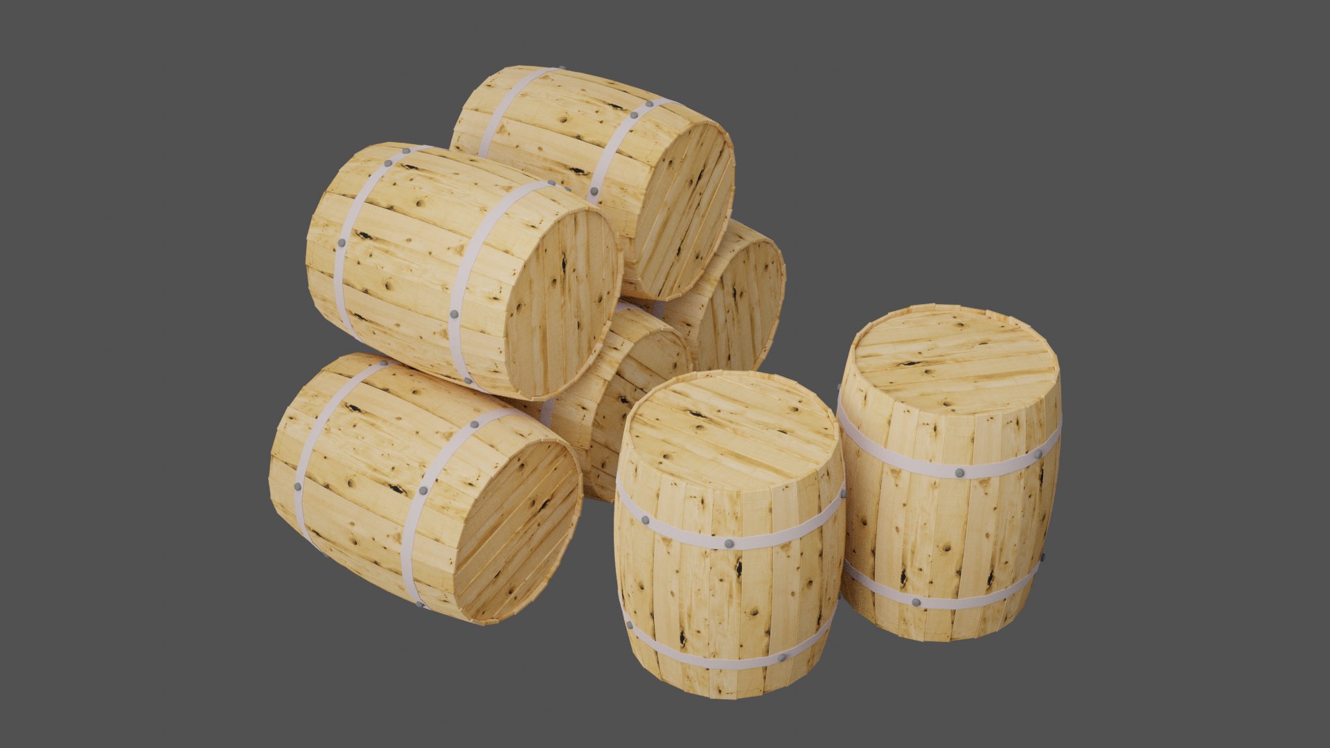 3D Barrels - TurboSquid 2032752
