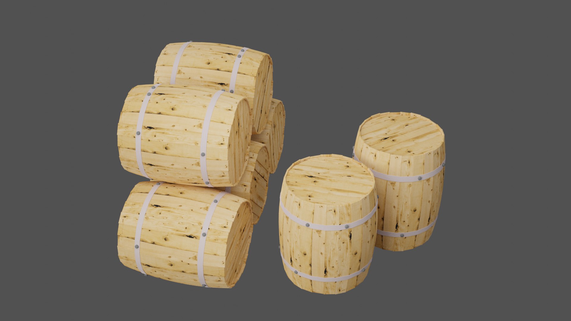 3D Barrels - TurboSquid 2032752